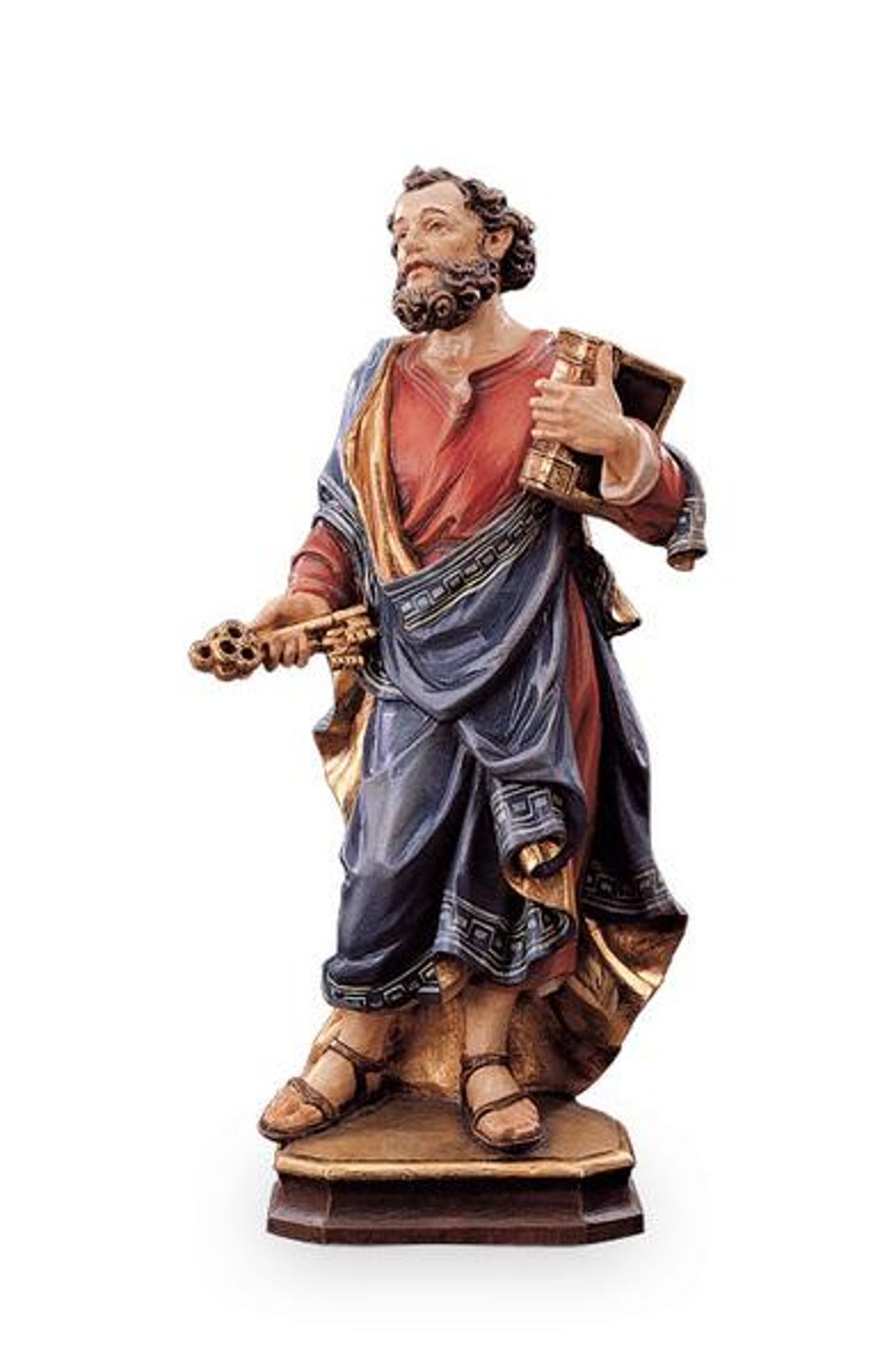 Statue of St. Peter the Apostle Carved in Valgardena Wood and Hand ...