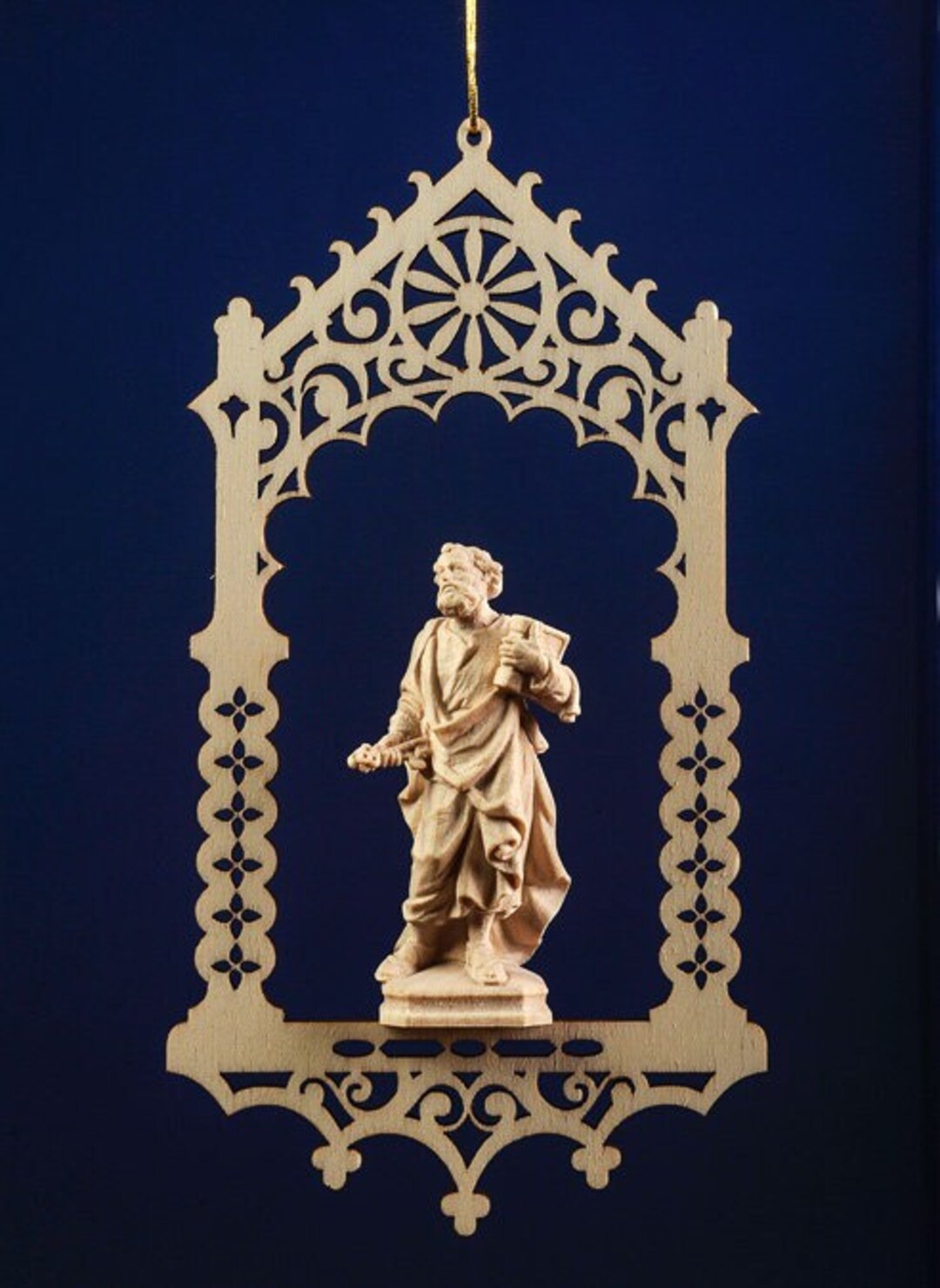 Statue of St. Peter the Apostle in the Niche, Carved in Wood of ...