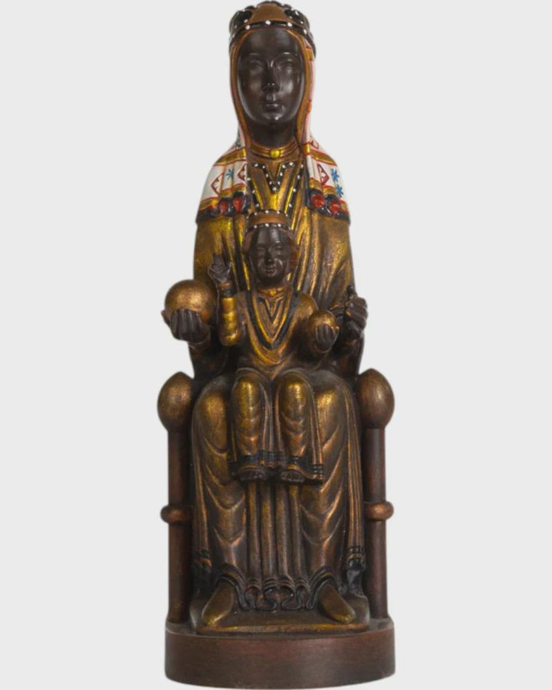 Statue of Our Lady of Montserrat in Valgardena Wood Pulp, Hand ...
