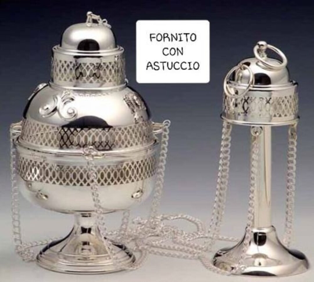 Silver Plated Thurible Cm 24 (9,44 Inches) of Italian Artisan ...