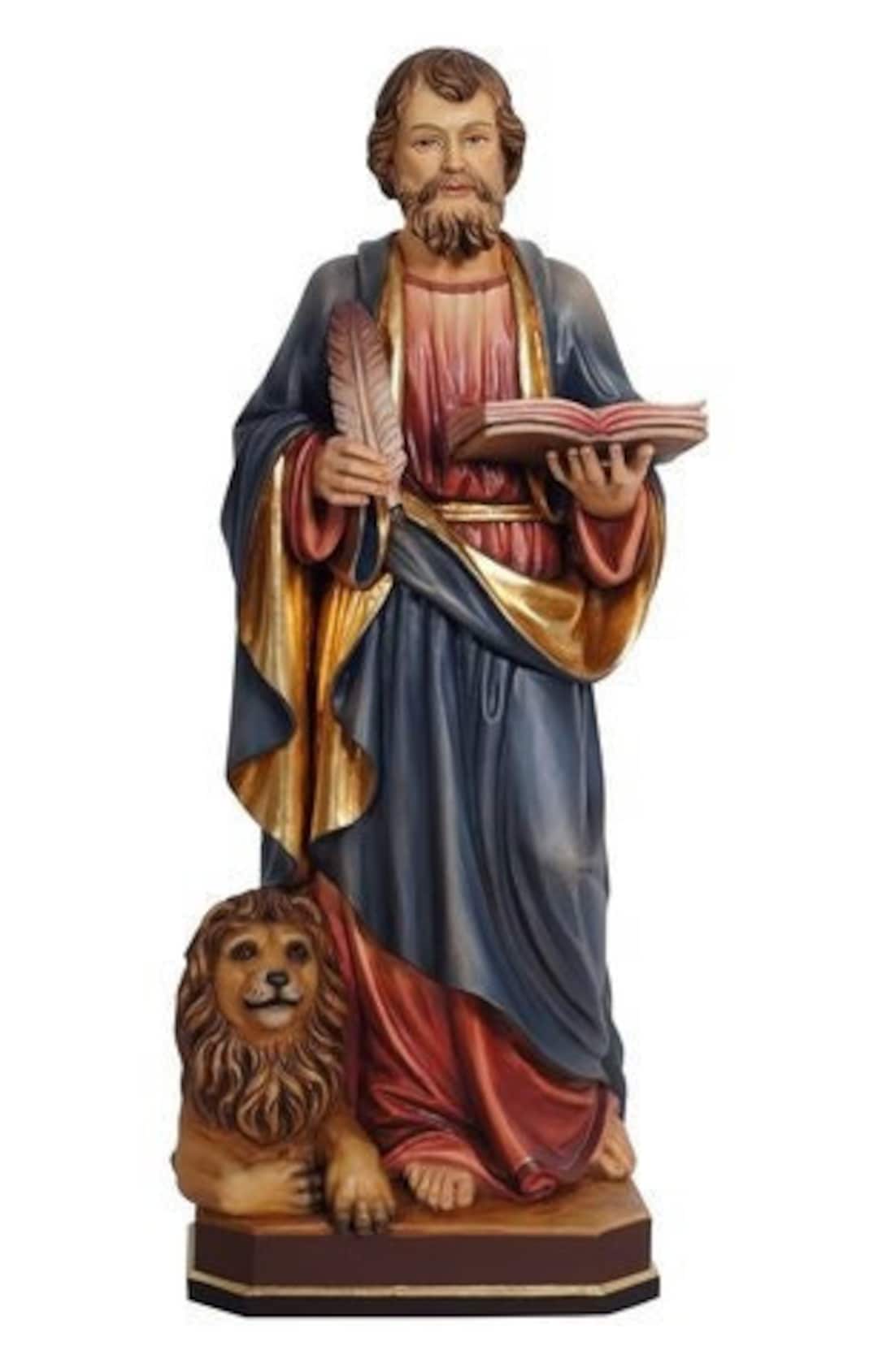 Statue of St. Mark the Evangelist Carved in Wood From Valgardena and ...