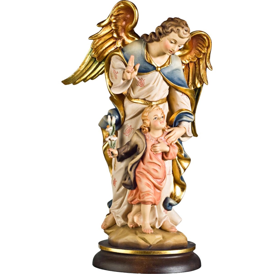 Statue of Saint Raphael the Archangel, Carved From Valgardena Wood and ...