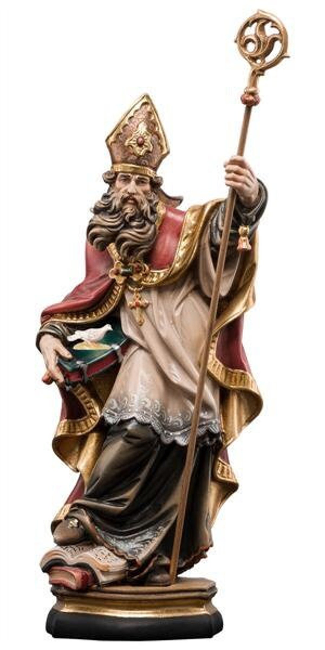 Statue of St. Gregory With Dove, Carved in Wood From Valgardena and ...