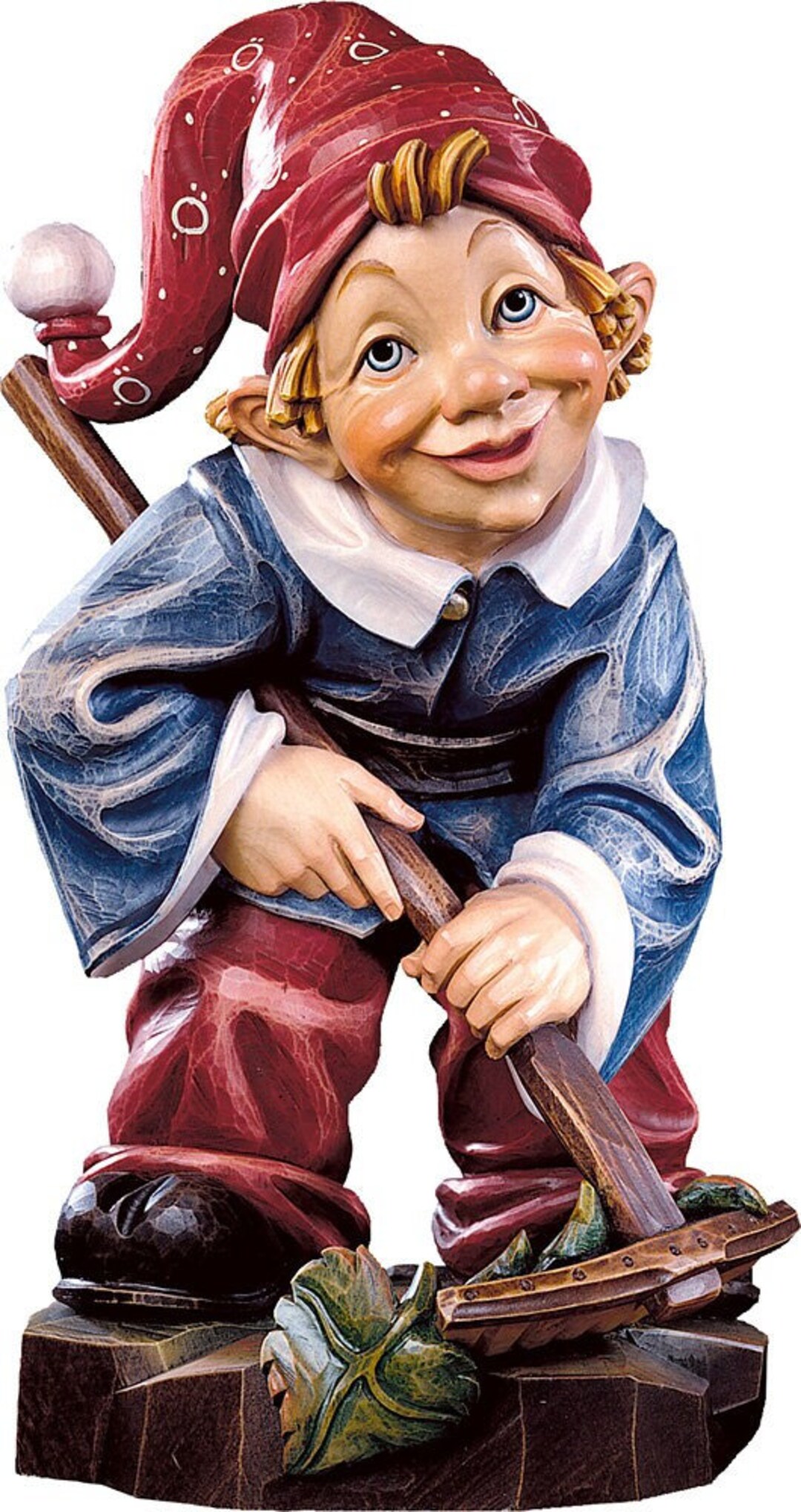 Statue of the Farmer Gnome Carved in Valgardena Wood and Hand-decorated ...