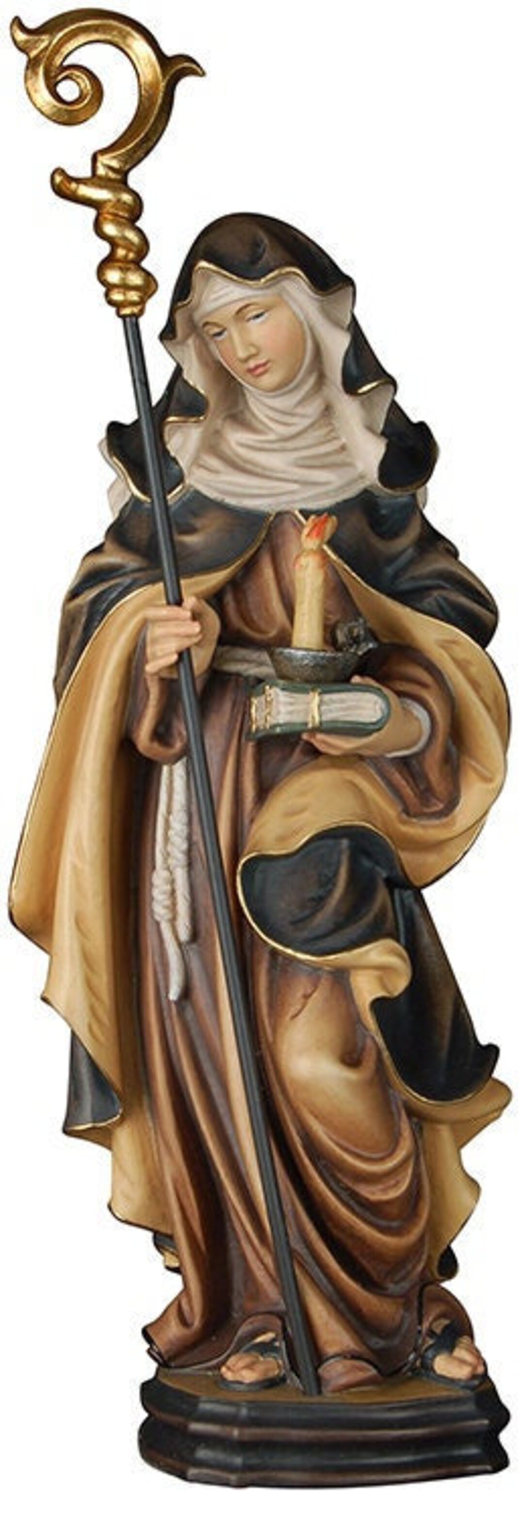 Statue of Saint Brigid Carved From Valgardena Wood, Hand-decorated and ...