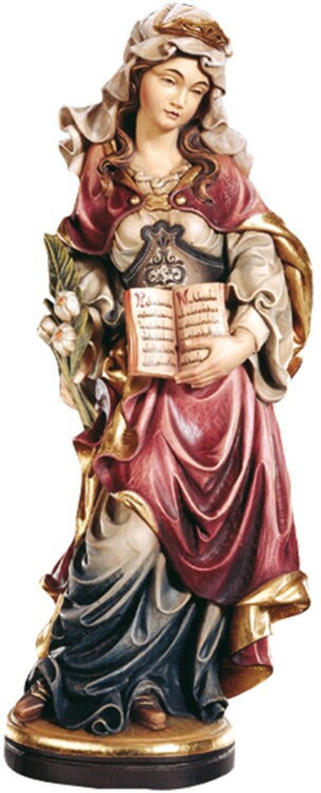 Statue of Santa Maria Goretti Carved in Wood of Valgardena Decorated by ...