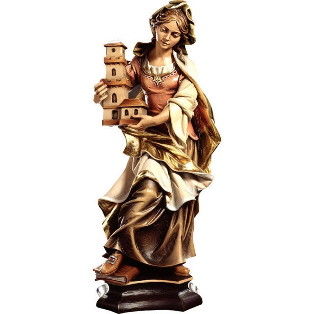 Statue of Santa Edwige Carved in Wood From Valgardena and Hand ...