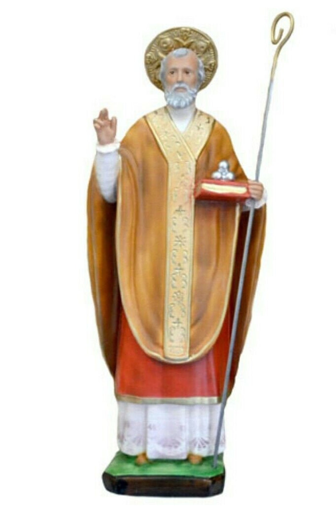 Statue of Saint Nicholas of Bari 42 Cm (16.53 Inches) in Marble Resin ...