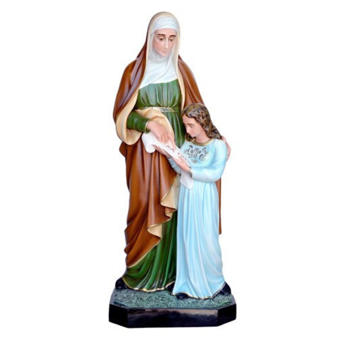 Statue of St. Anne Cm 98 (38,58 Inches) in Resin Decorated by Hand of ...