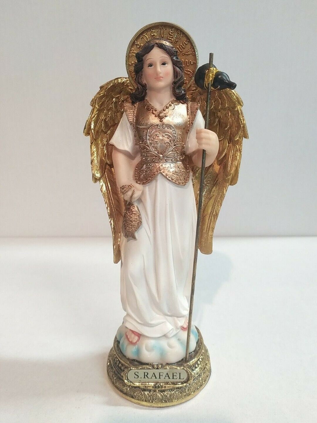 Statue of St. Raphael the Archangel Cm 23 9,05 Inches in Hand-decorated ...