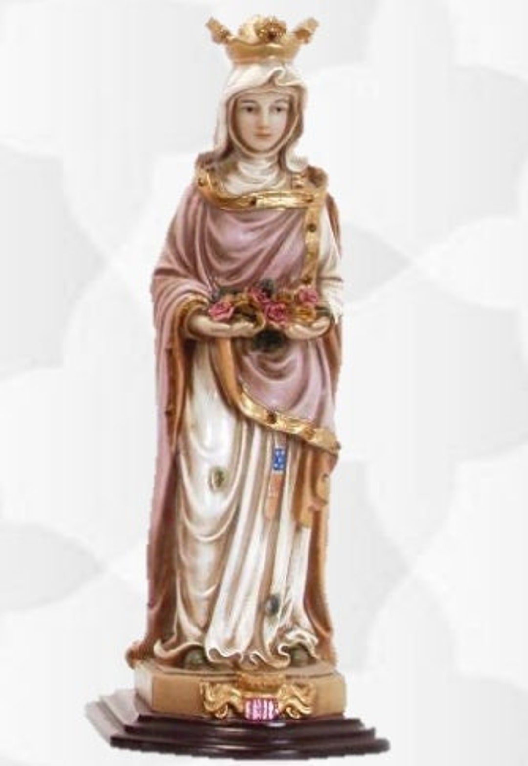 Statue de Santa Isabella 29 x 9,5 cm en marbre résine décoré à la main ...