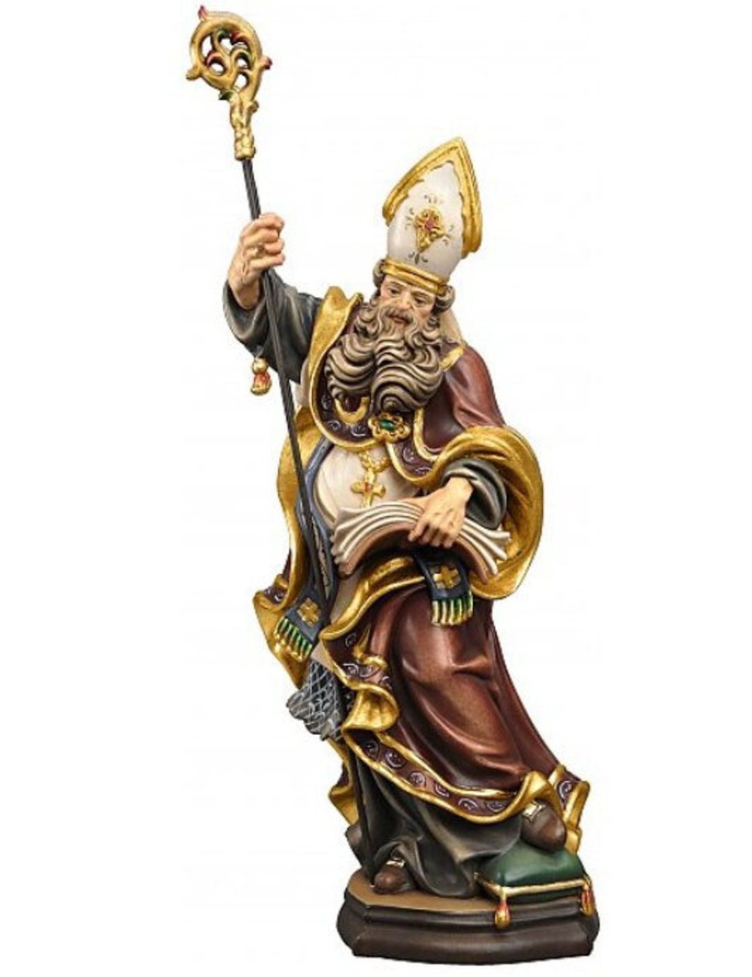 Statue of Saint Ernest With Book Carved in Valgardena Wood and Hand ...