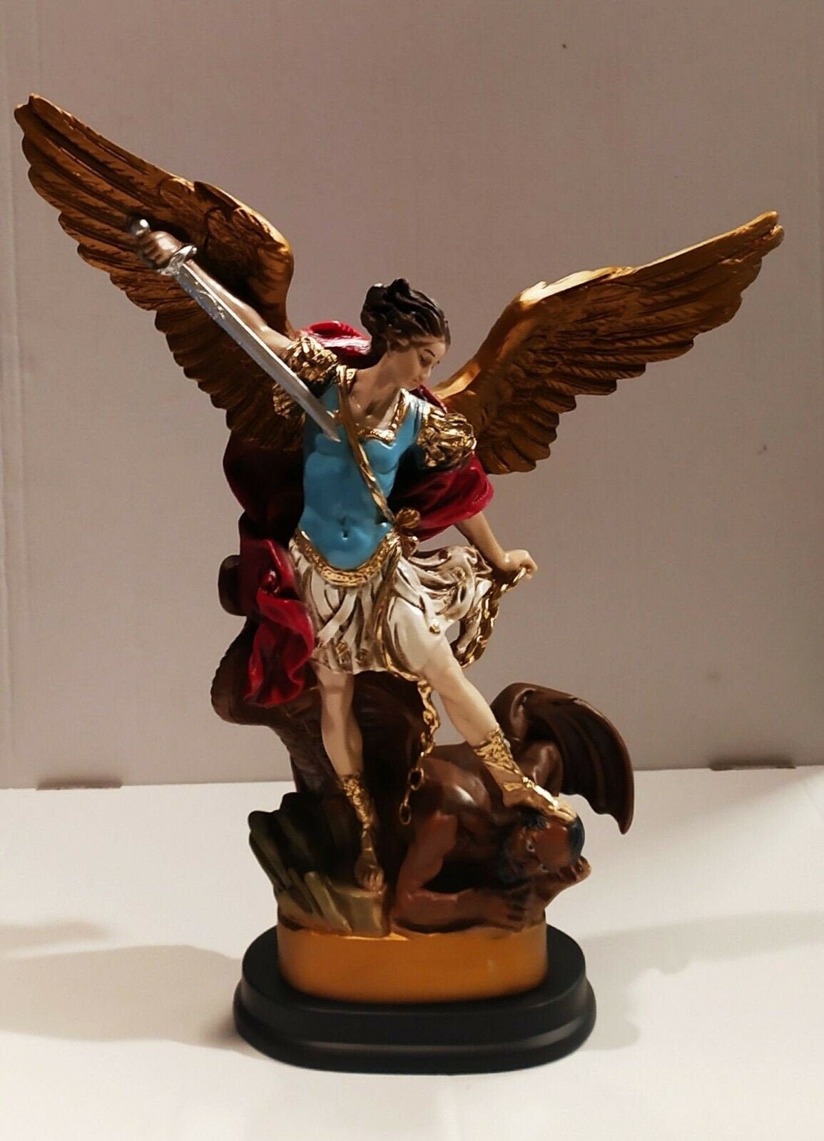 Statue of Saint Michael the Archangel cm 40 ( 15,74 inches) in hand ...