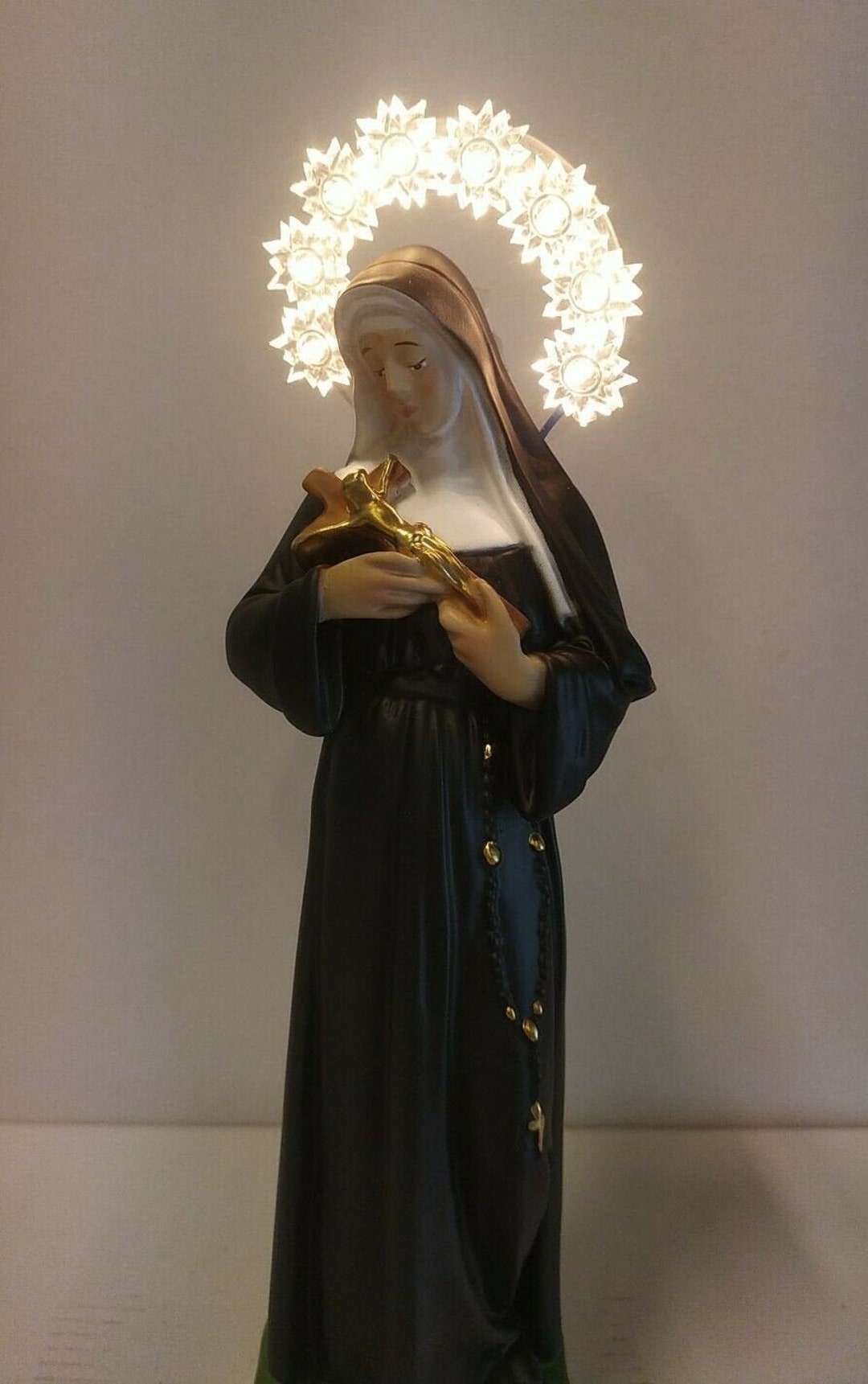 Statue of Saint Rita of Cascia 30 Cm (11.81 Inches) With Luminous Halo ...