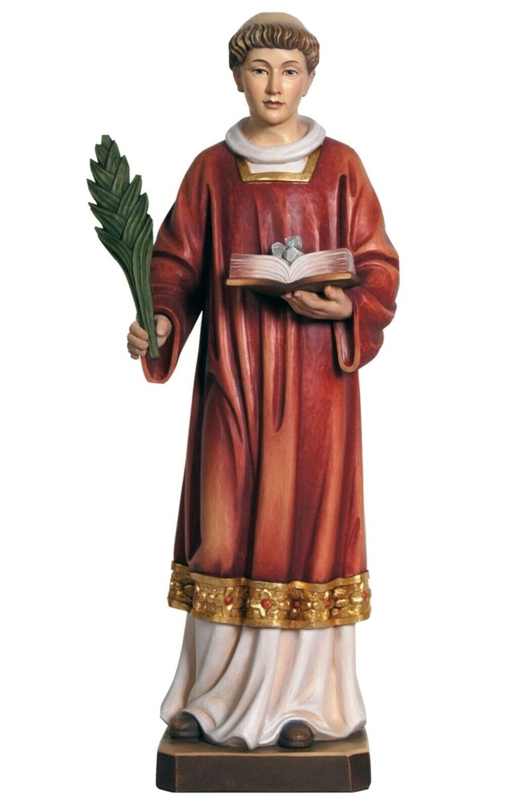 Statue of Saint Stephen Carved in Valgardena Wood and Hand Decorated ...