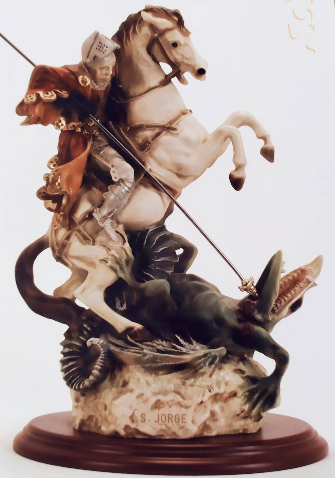 Statue of St. George cm 49.5 19.48 inches in hand-decorated | Etsy