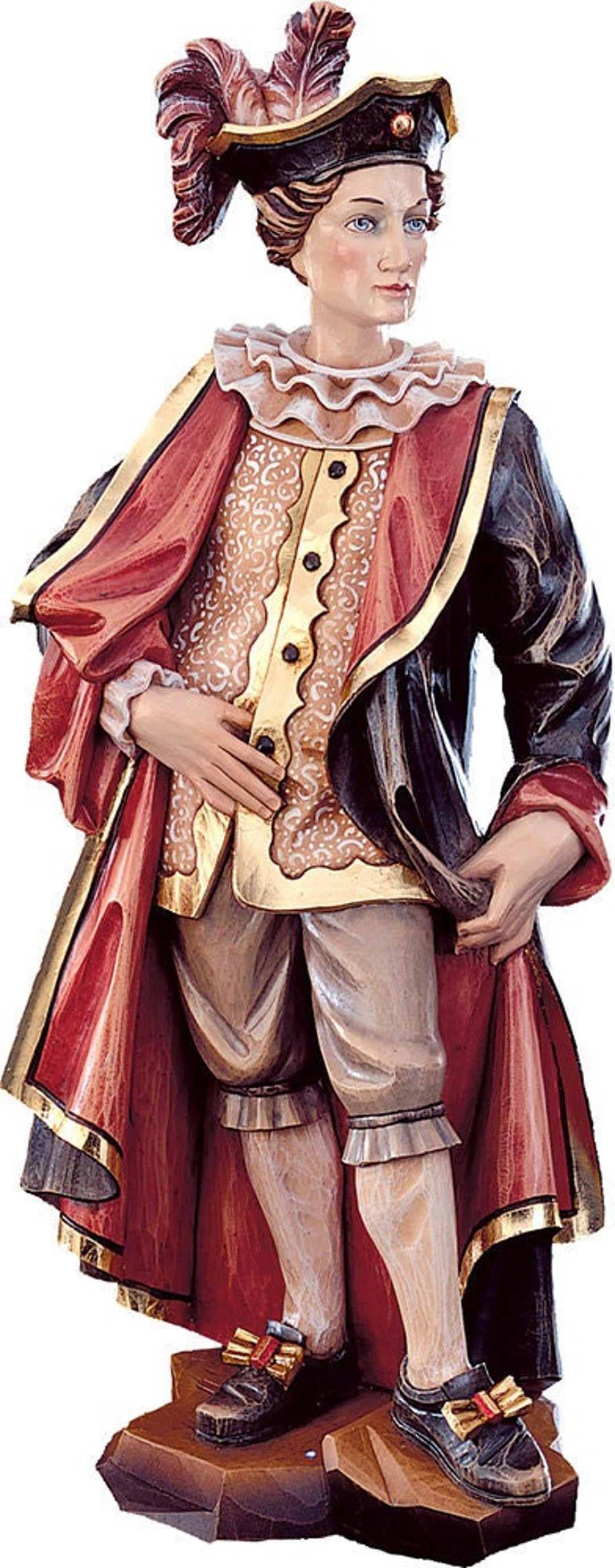 Lelio Sculpture, Venetian Carnival Mask Carved in Valgardena Wood, Hand ...