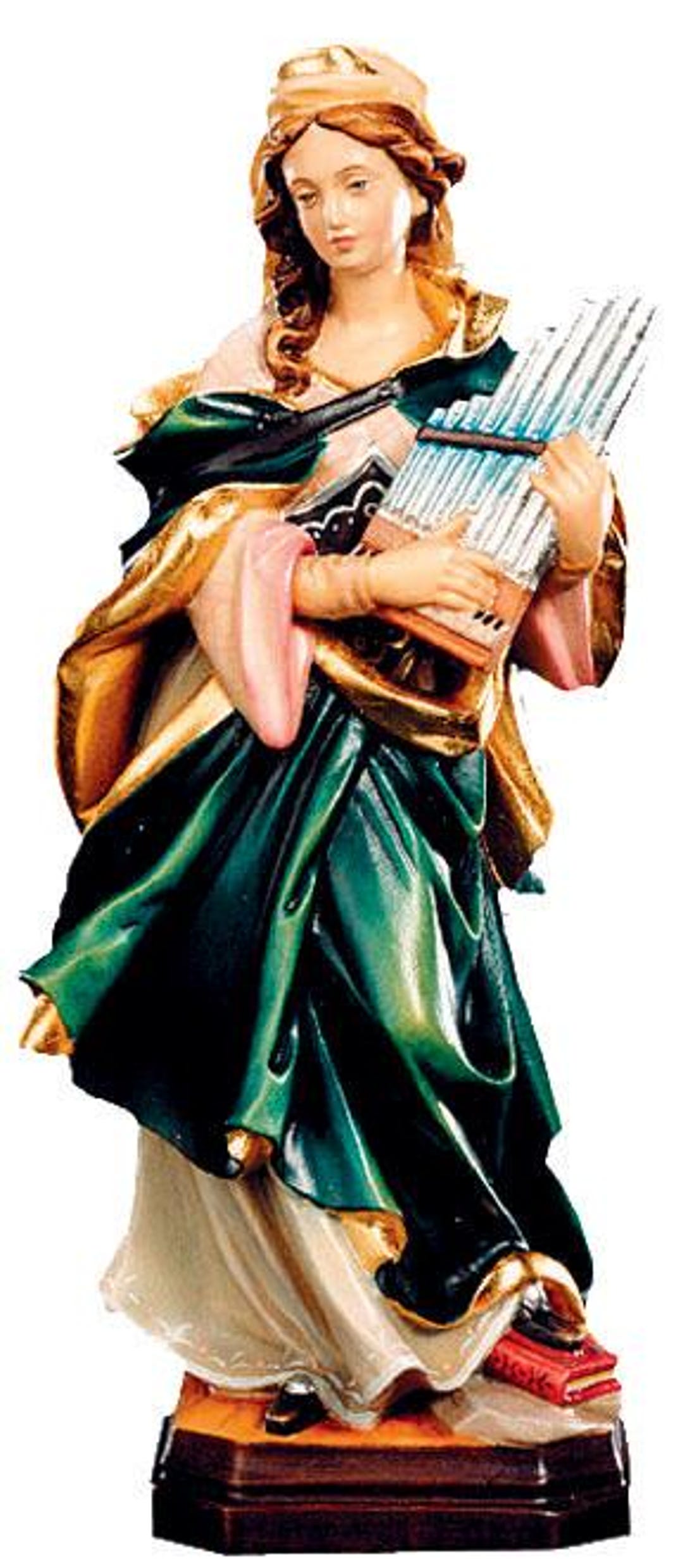 Statue of Saint Cecilia Carved in Valgardena Wood and Hand-decorated ...