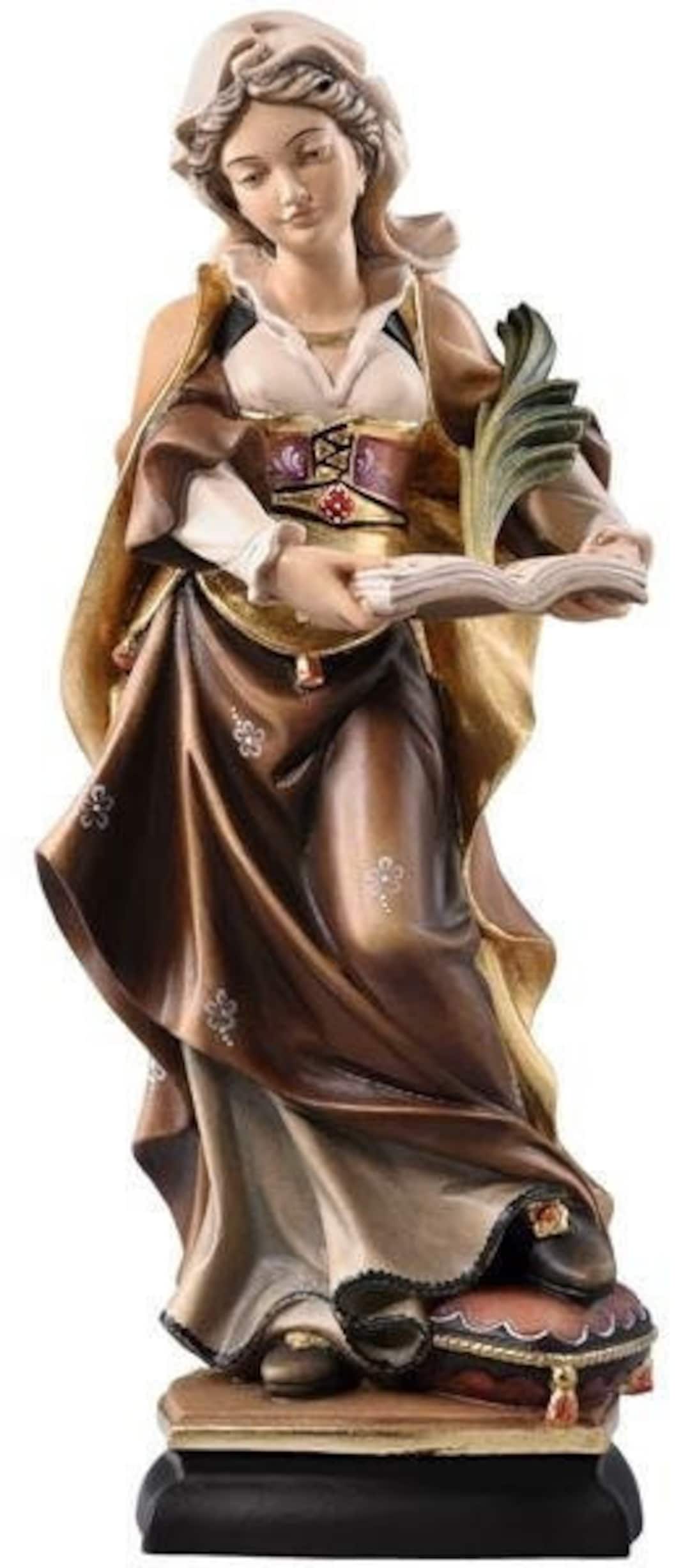 Statue of Santa Sabina Carved in Wood From Valgardena and Decorated by ...
