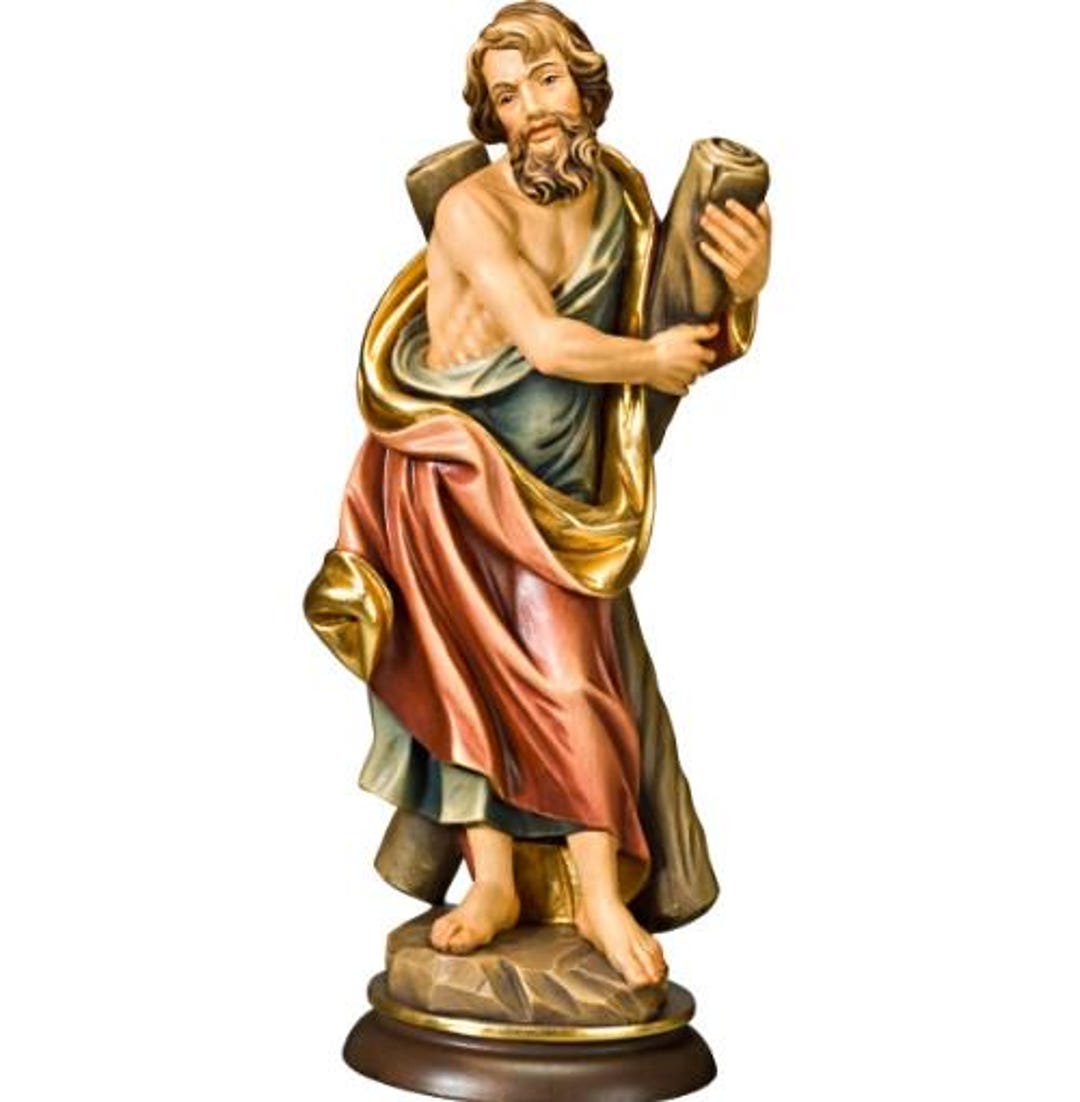 Statua Di Sant' Andrea Scolpita in Legno Della Valgardena E Decorata a ...