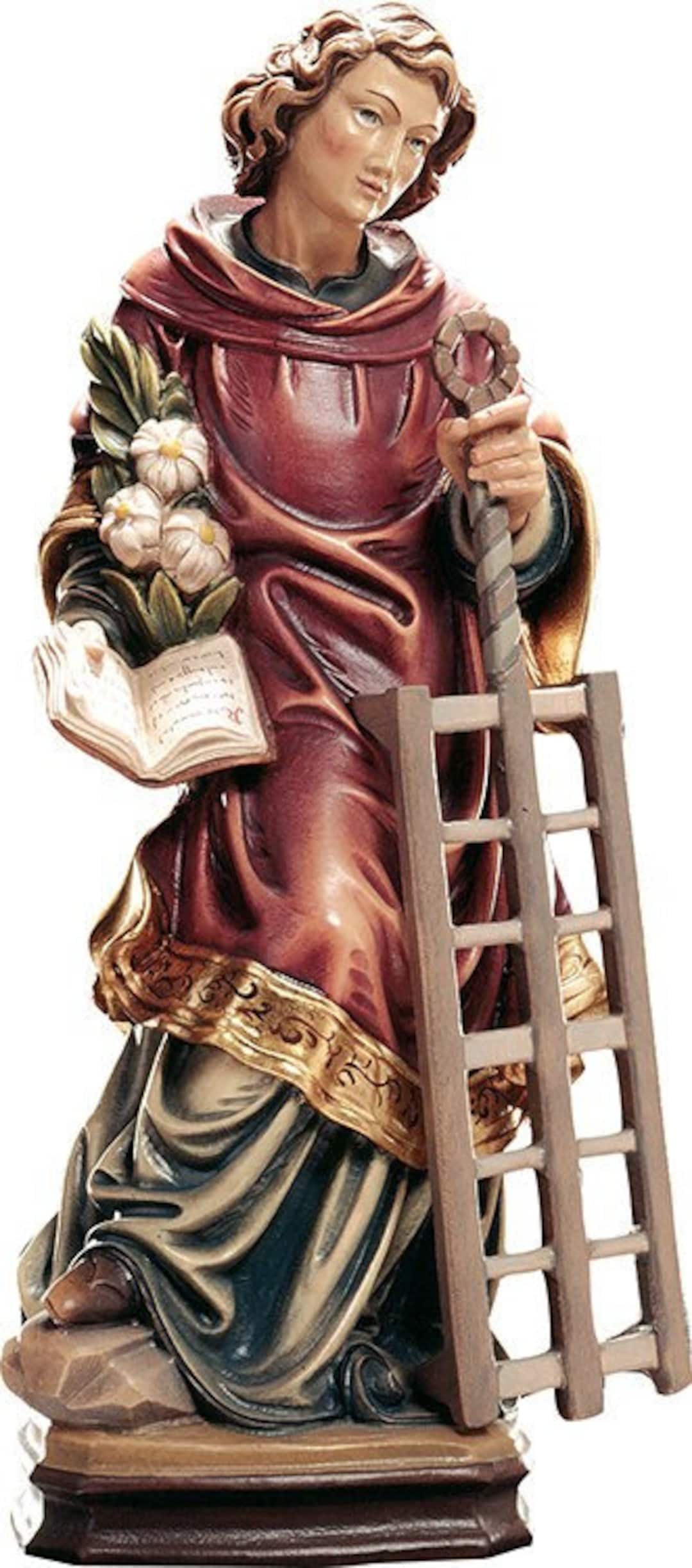 Statue of San Lorenzo Carved in Valgardena Wood and Hand Decorated ...