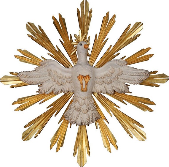 Sculpture Statue of the Holy Spirit Carved in Wood of | Etsy