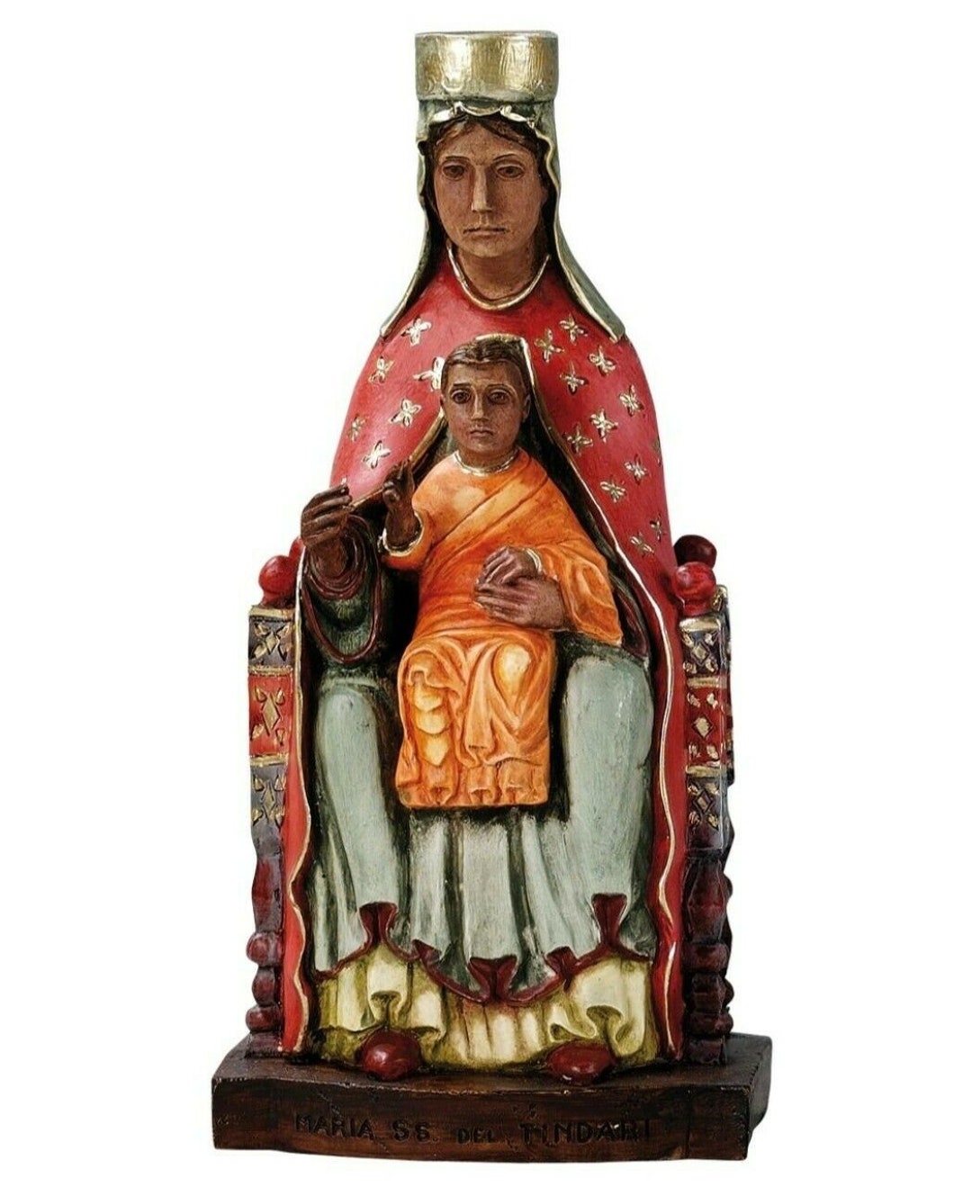 Statue of the Madonna Del Tindari Marble Resin Full Hand Decorated of ...