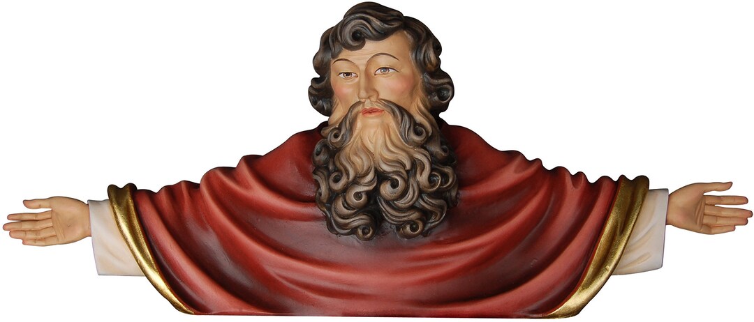 Sculpture Statue of God the Father Carved in Val Gardena Wood and ...