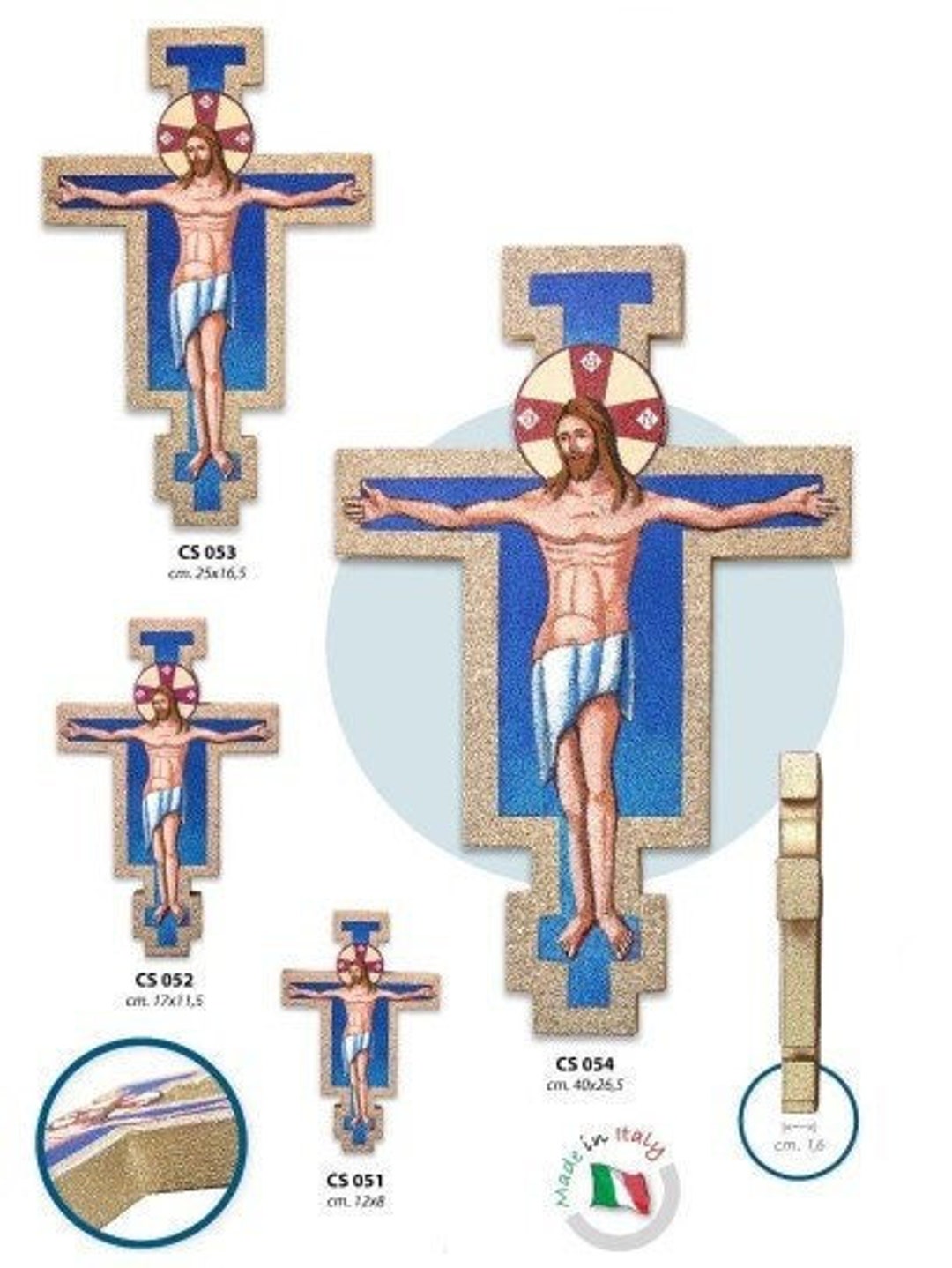 Crucifix in MDF and Cementite, Various Sizes Available, of Italian ...