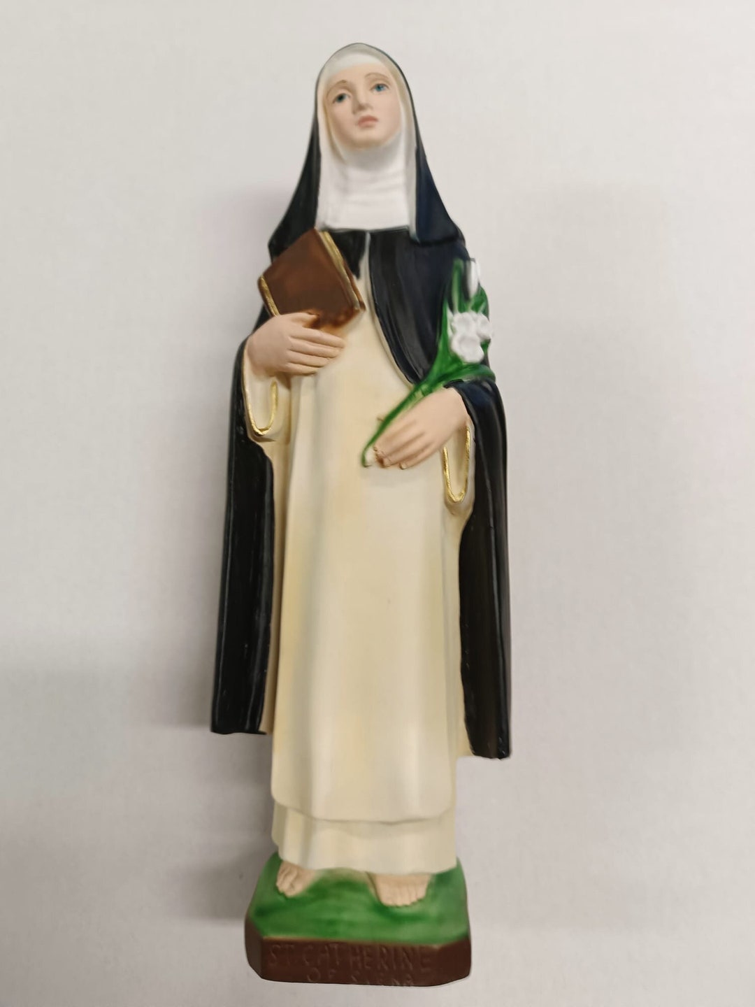 Statue of Saint Catherine of Siena 30 Cm (11.81 Inches) in Marble Resin ...