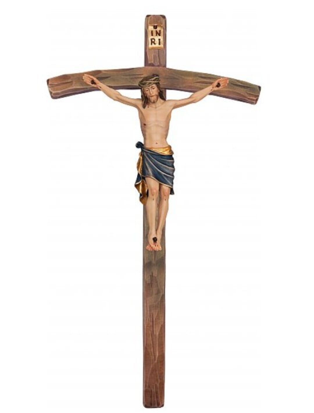 Classic Crucifix, Carved in Valgardena Wood and Decorated by Hand ...