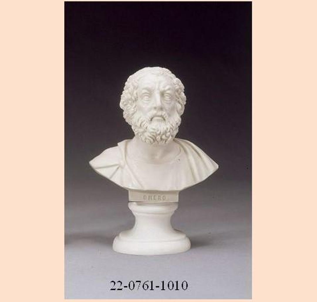 Homer Bust Sculpture Cm 16 6.29 Inches in Alabaster Powder, Handcrafted ...