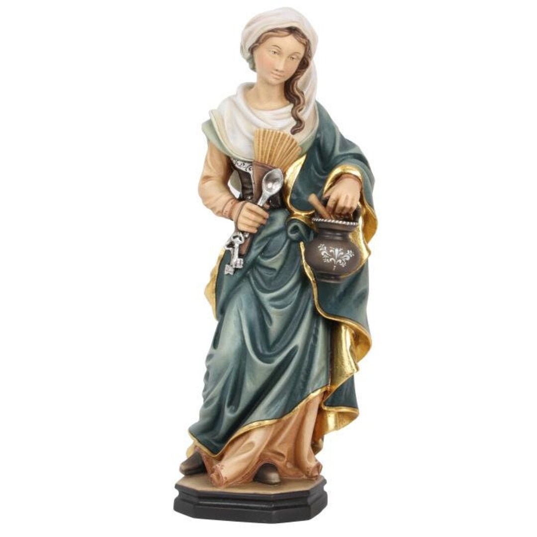 Statue of Saint Zita Carved in Valgardena Wood and Hand-decorated ...