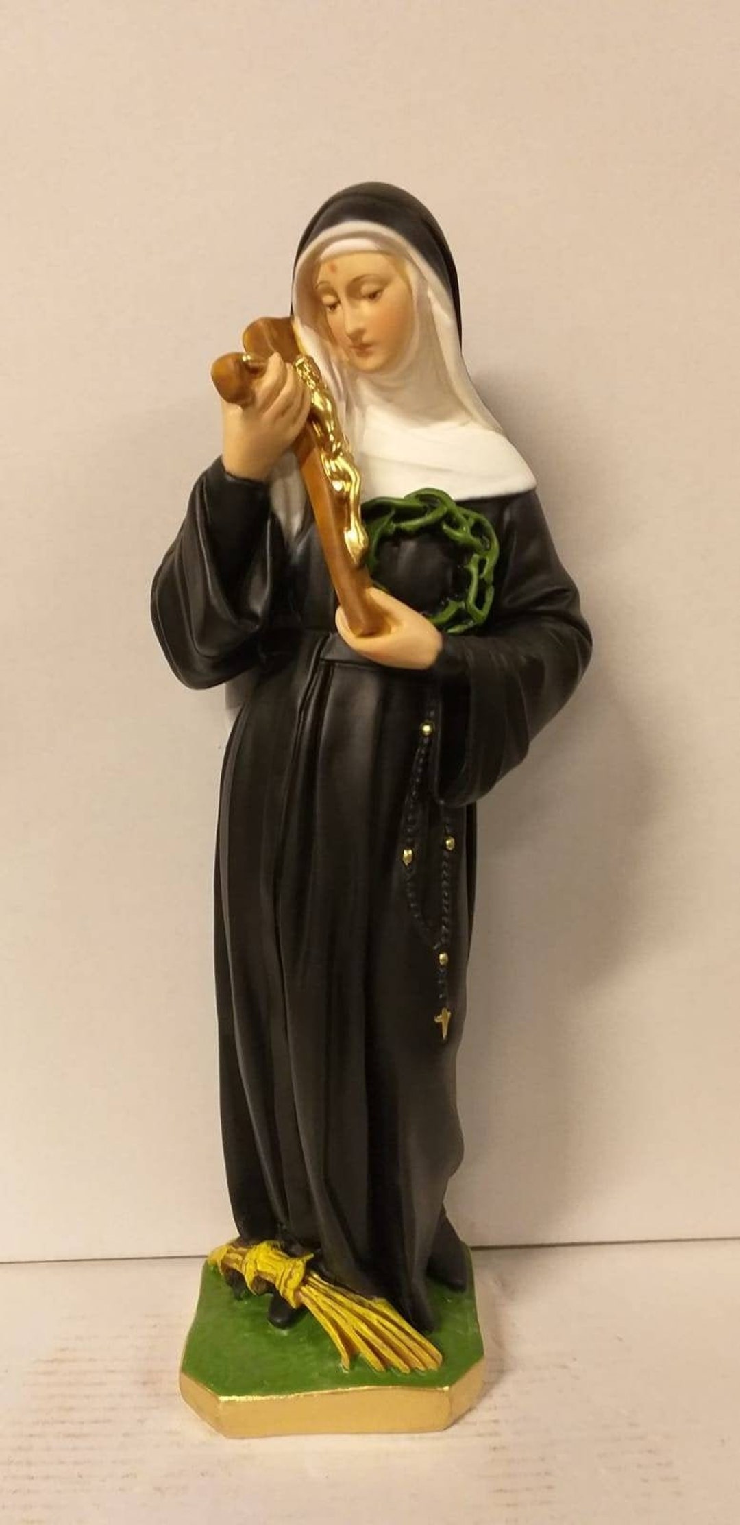 Statue of Santa Rita Da Cascia 40 Cm 15.74 Inches in Hand-decorated ...