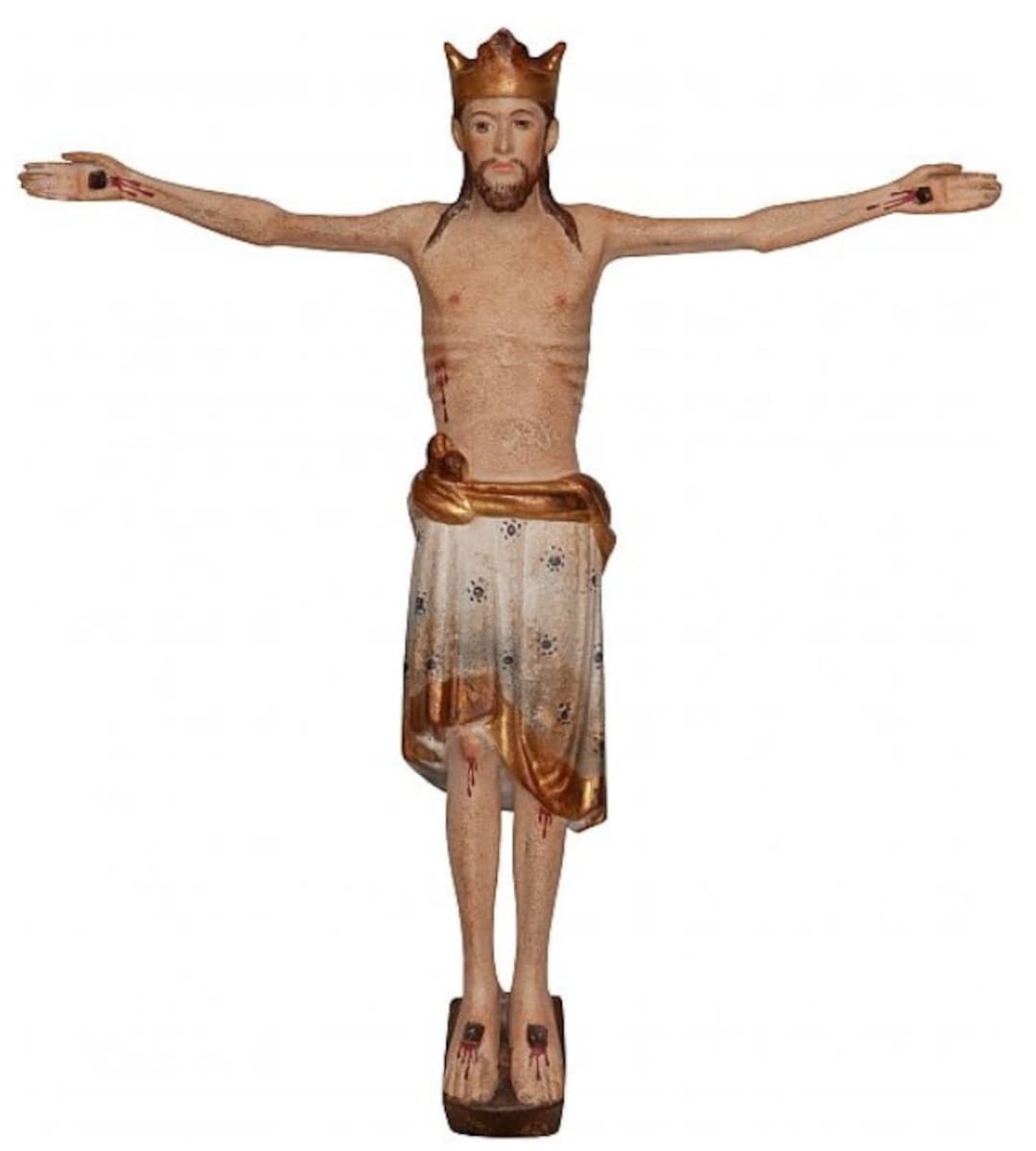 Romanesque Christ the King Body Statue to Hang, Carved in Valgardena ...