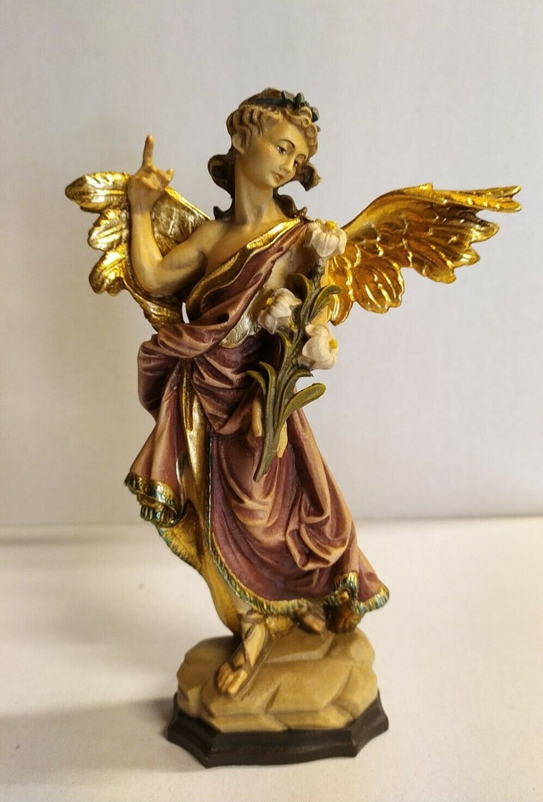 Statue of St. Gabriel the Archangel Carved in Wood of Valgardena ...