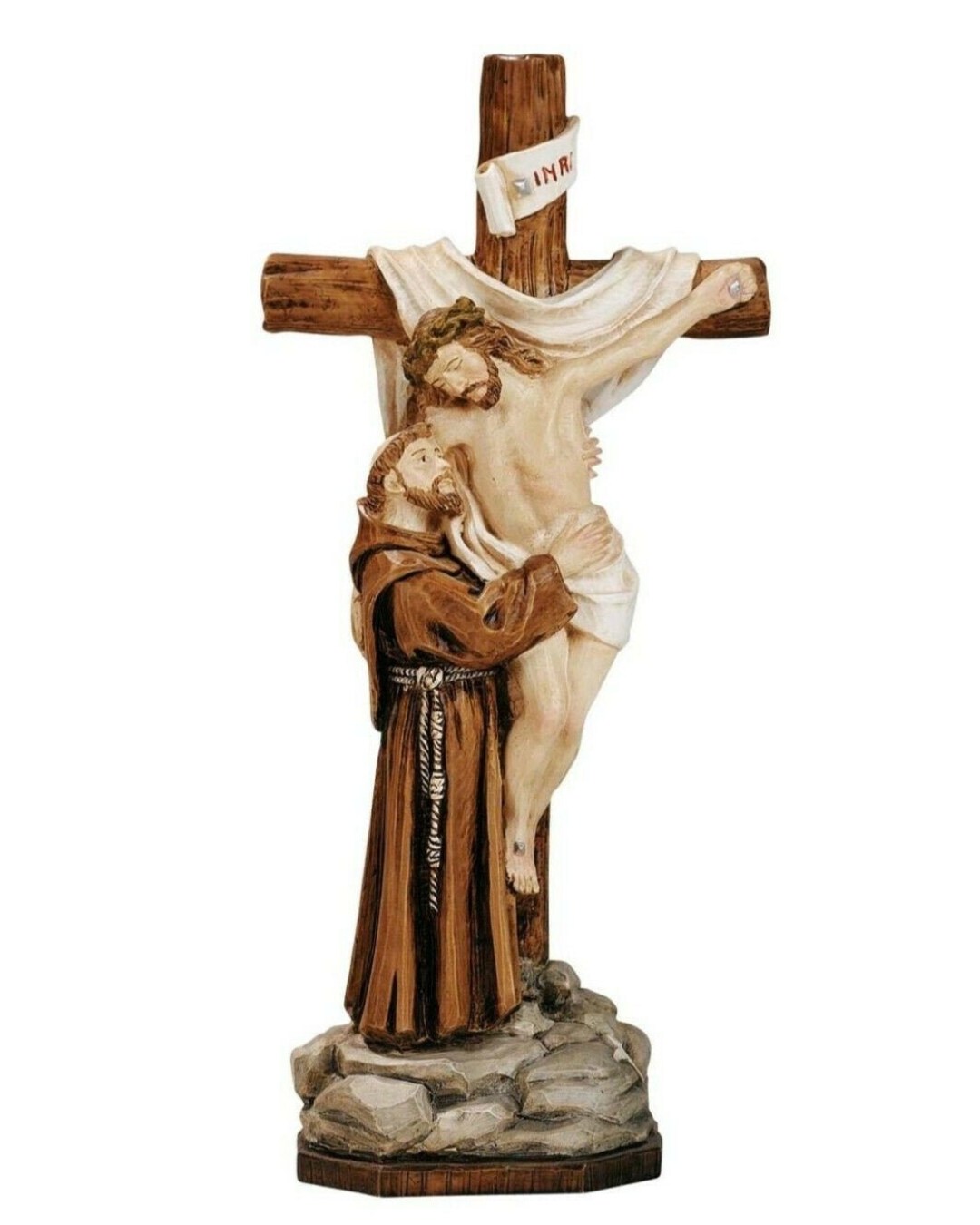 Statua Di San Francesco D' Assisi Con Gesù Cm 30 (11,81 Inches) in ...