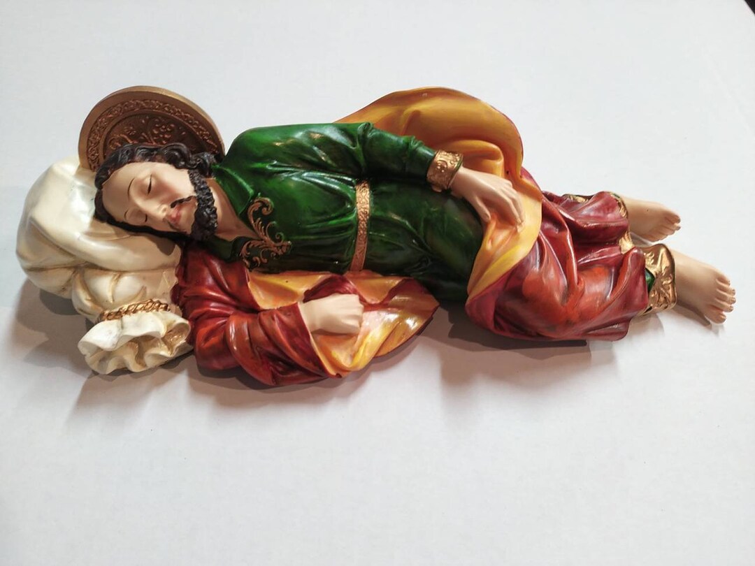 Statue of St. Joseph Sleeping by Pope Francis, Cm 30 11,81 Inches in ...