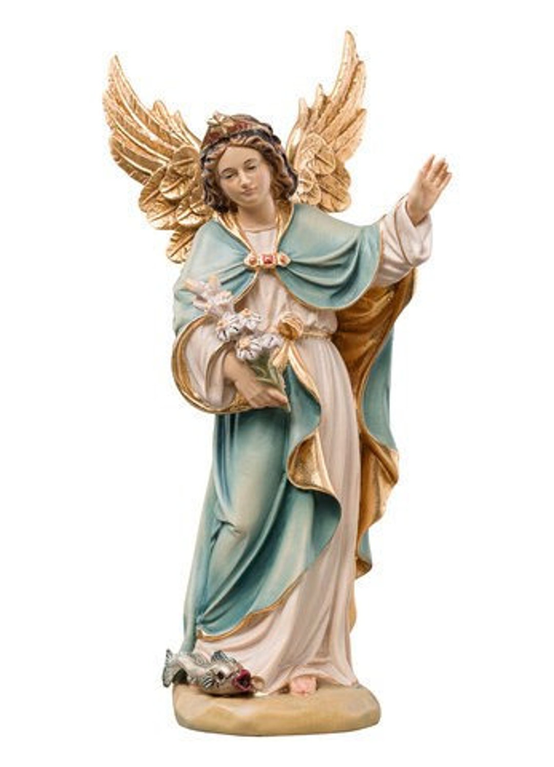 Statue of Saint Raphael the Archangel With Fish Carved in Valgardena ...