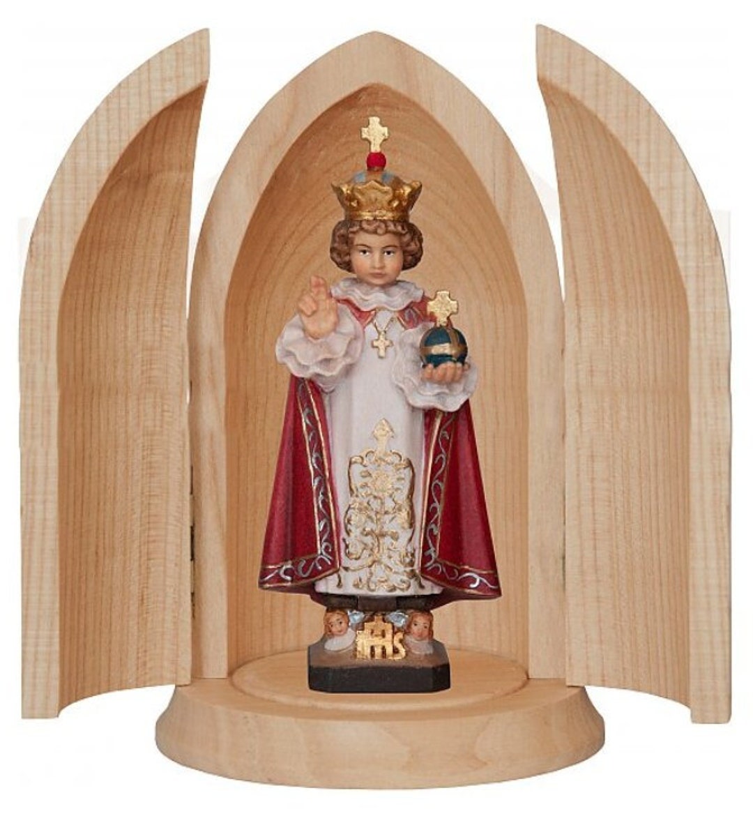 Statue of the Infant Jesus of Prague in a Niche, Carved in Valgardena ...