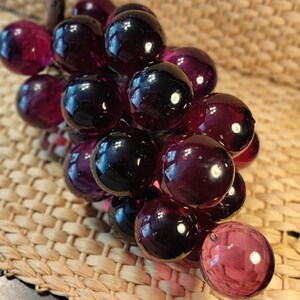 Large Purple Lucite Acrylic Grapes Cluster With Wood Stem - Etsy