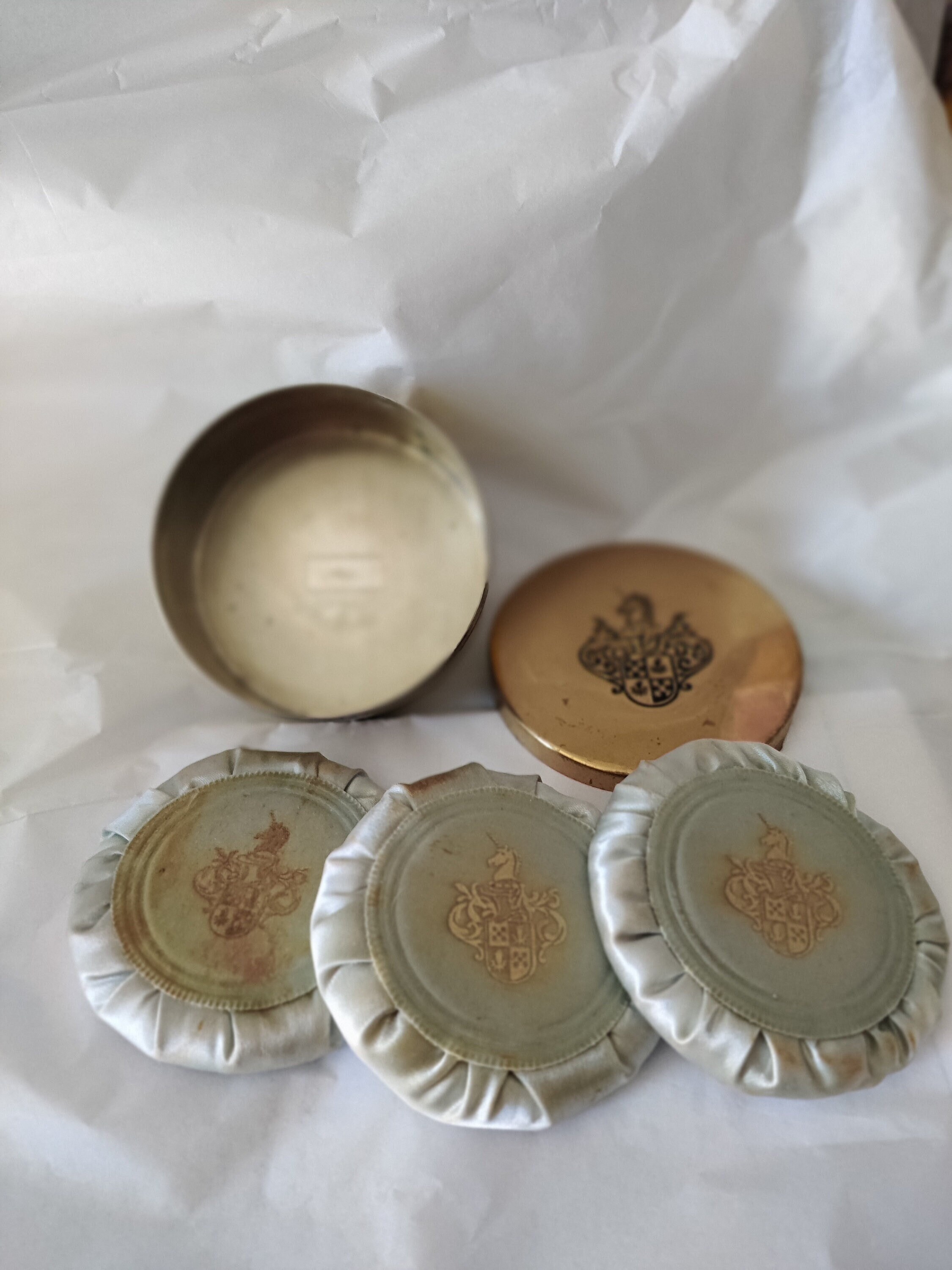 Vintage Scottish Coat of Arms Powder Puff Tin Heraldic Design - Etsy