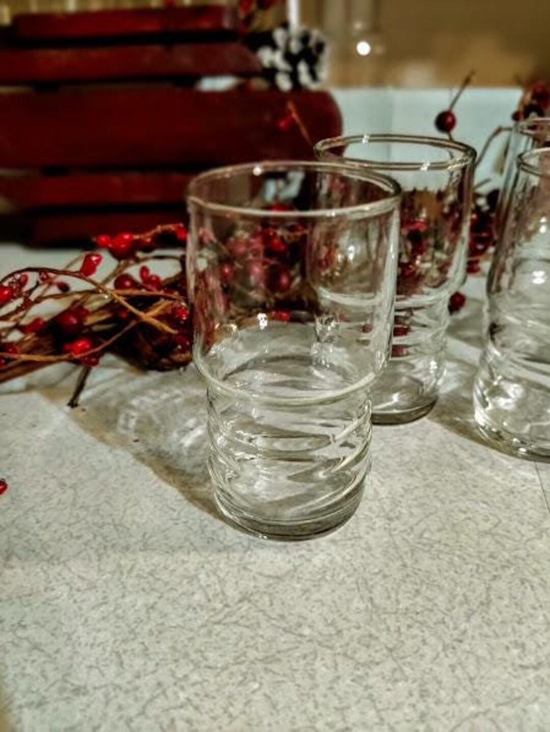 Rare Vintage Libbey Clear Ribbed Base 3 3/4" Glass 8 Oz Tumblers ...