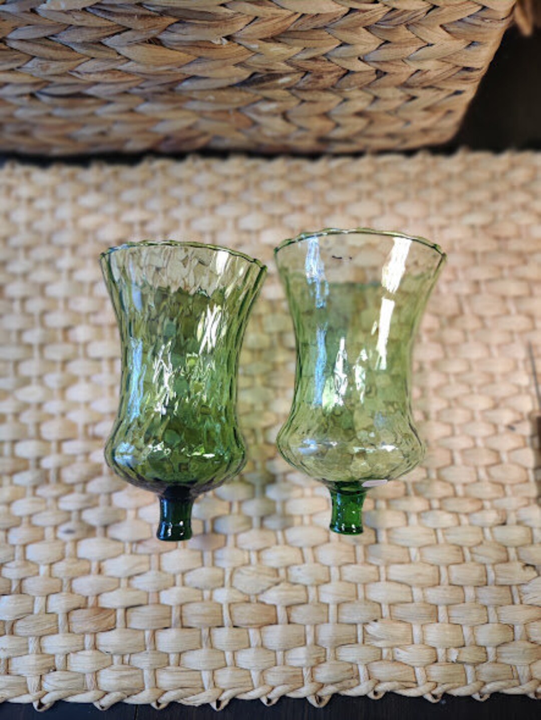 Home Interiors Peg Votive Candle Holder Flared Olive Green Tudor Style ...
