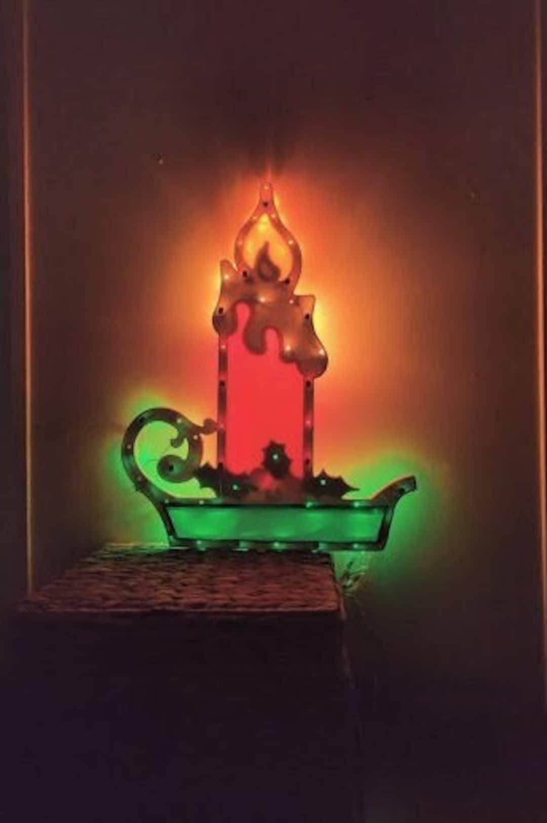Christmas Holiday Time Candle Light Indoor Outdoor Window Display ...