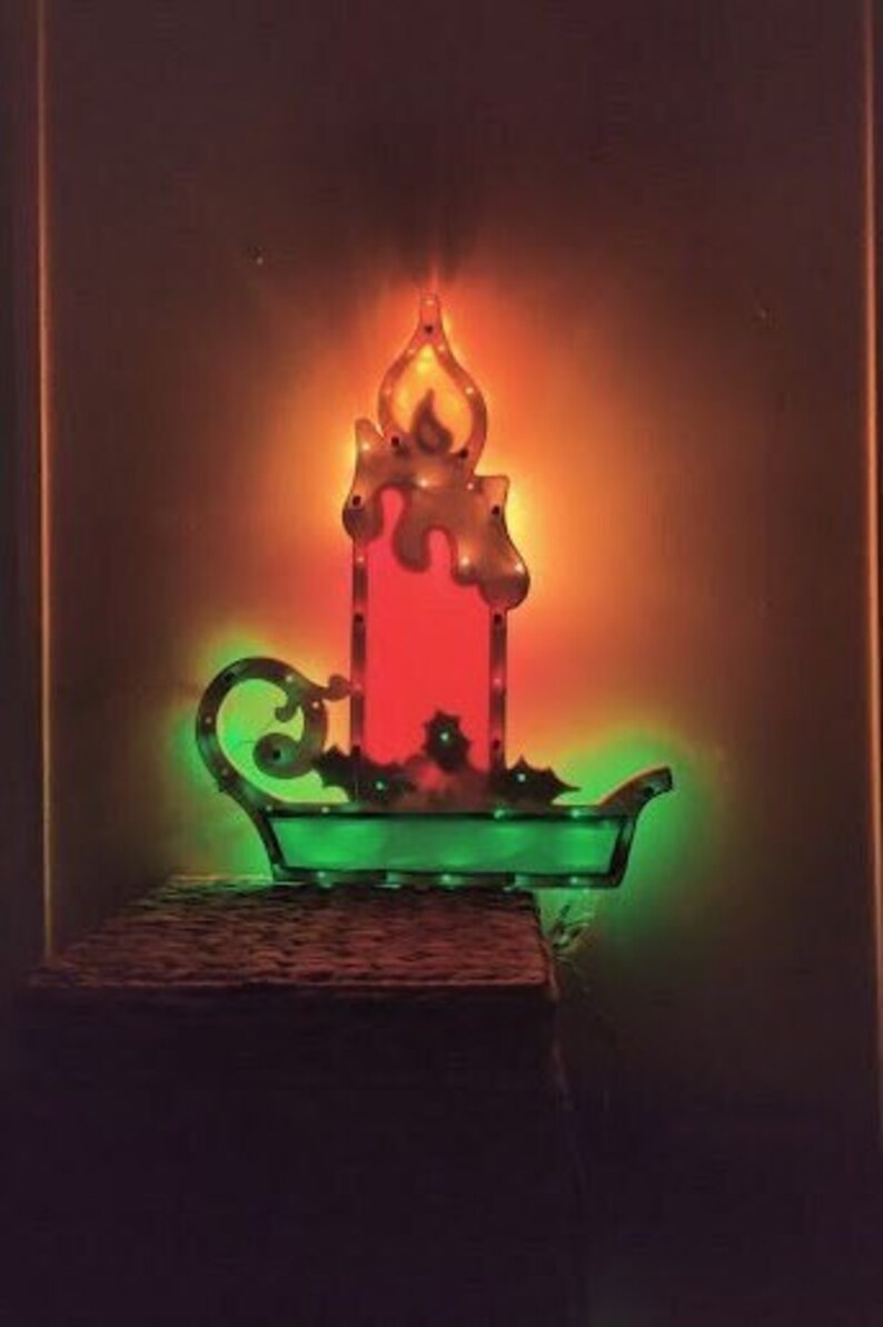 Christmas Holiday Time Candle Light Indoor Outdoor Window Display ...