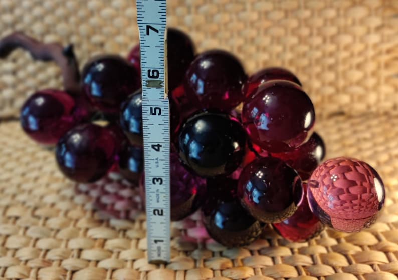 Large Purple Lucite Acrylic Grapes Cluster With Wood Stem - Etsy