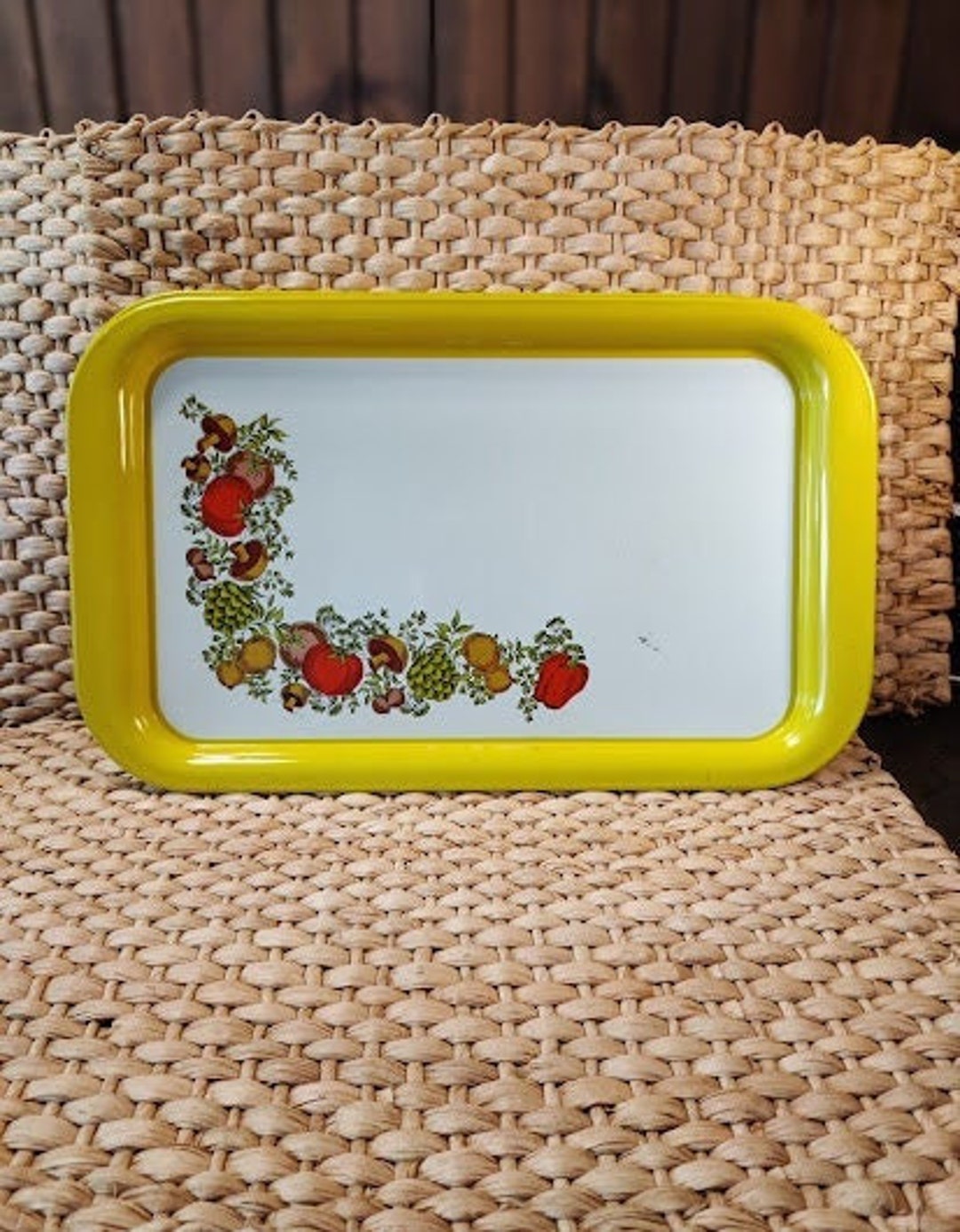 Retro-vintage Tin Spice of Life Pattern Tray - Etsy