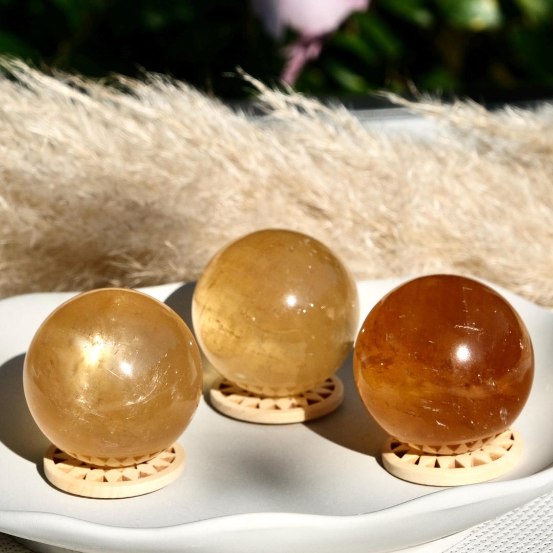 Honey Calcite Spheres - Etsy