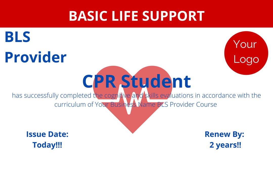 CPR Card Cutout digital File Only on Canva App - Etsy